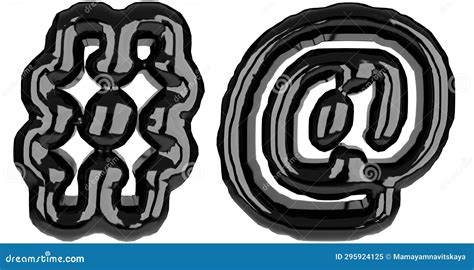 Inflated Glossy Black Mathematics 6 Symbol Illustration 3d Render Of