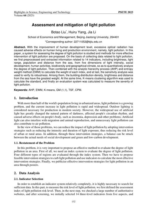 Pdf Assessment And Mitigation Of Light Pollution