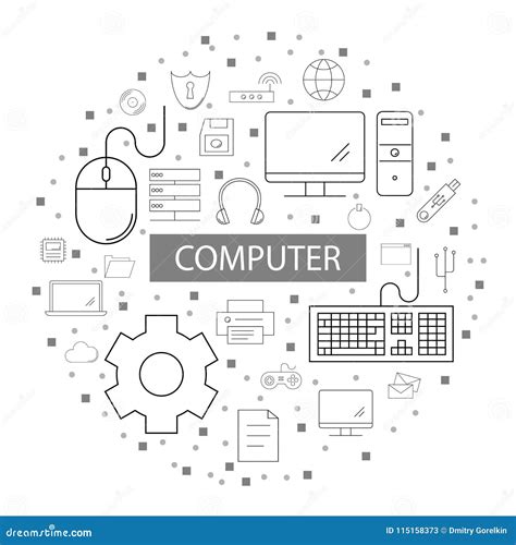 Computer Background From Line Icon Stock Vector Illustration Of Flash