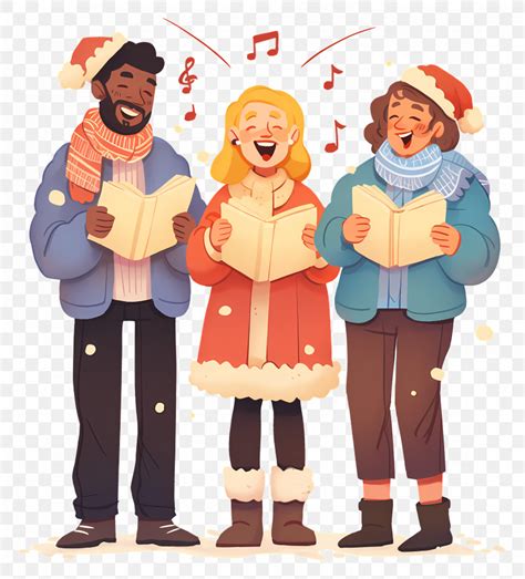 Go Caroling Day Festive Group Of Carolers Singing With Joy Png