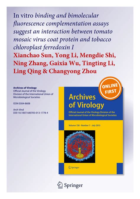 Pdf In Vitro Binding And Bimolecular Fluorescence Complementation