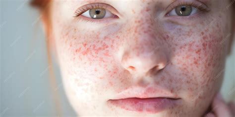 Closeup Of Woman With Red Facial Rash From Lupus Seeking Treatment