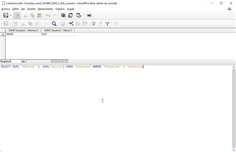 Operaciones Con Sql En Libreoffice Base Xi Aplicaciones De Libre Uso