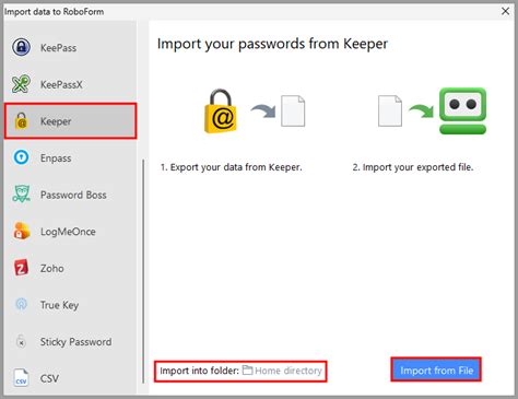 How To Export From Keeper And Import Into Roboform Roboform Help Center