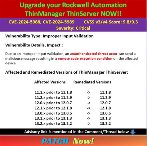 Critical Cve 2024 5988 Cve 2024 5989 Upgrade Your Rockwell Automation Thinmanager