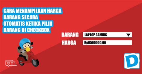 menampilkan harga secara otomatis setelah pilih combobox pada php
