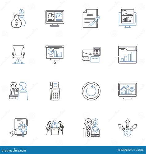 Operational Excellence Line Icons Collection Efficiency Productivity Continual Consistency