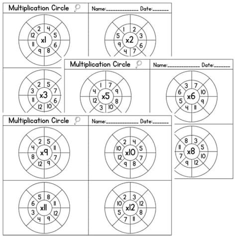 Multiplication Table And Circle Practice Math Worksheets Printables