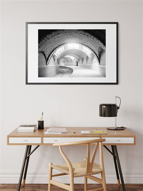New York City Hall Subway Station Vintage Black And White Photography