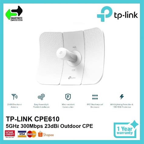 Tp Link Cpe610 5ghz 300mbps 23dbi Outdoor Cpe Shopee Philippines