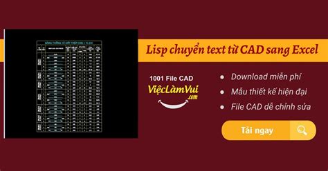 Lisp Chuyển Text Từ Cad Sang Excel Vieclamvui