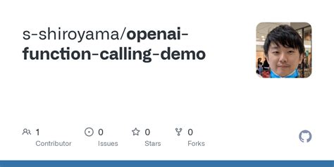 Github S Shiroyamaopenai Function Calling Demo