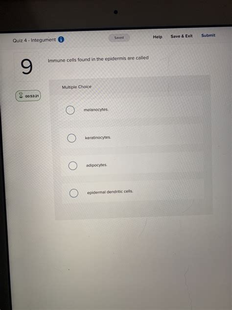 solved help save and exit submit quiz 4 integument immune