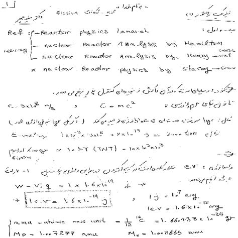 جزوه فیزیک راکتور ۱ پروفسور عبدالحمید مینوچهر دانشگاه شهید بهشتی