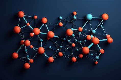 Premium Photo Abstract Molecule Structure On Dark Blue Color Background