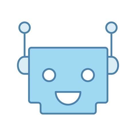 chatbot color icon talkbot modern robot square head laughing chat