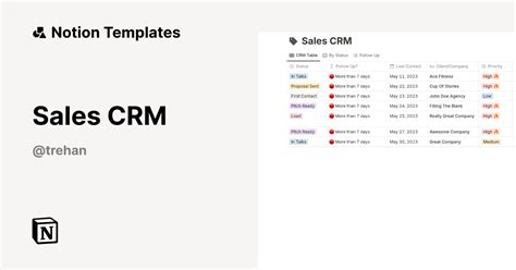 Sales Crm Template Notion Marketplace