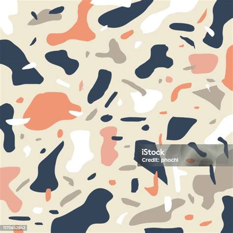 테라 초 바닥 원활한 패턴 배경입니다 화강암 천연 석재 대리석 콘크리트 유리 와 석영의 베네치아 스타일의 바닥의 질감 고전적인 이탈리아어 디자인에 대한 스톡 벡터 아트 및