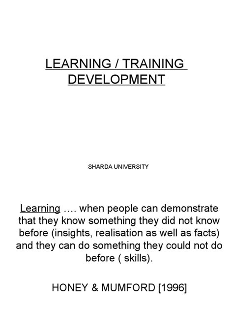 Learning Training And Development Pdf Learning Knowledge