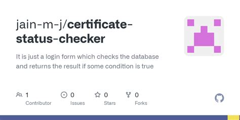 GitHub Jain M J Certificate Status Checker It Is Just A Login Form Which Checks The Database