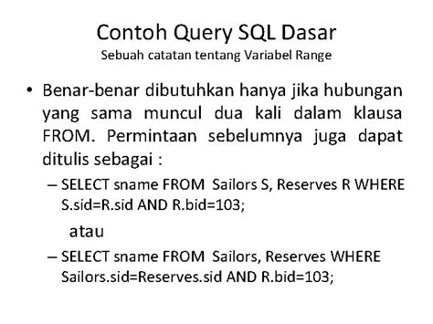 Sql Queries Chapter Contoh Sebelum Menunjukkan Contoh