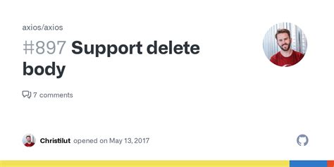support delete body · issue 897 · axios axios · github