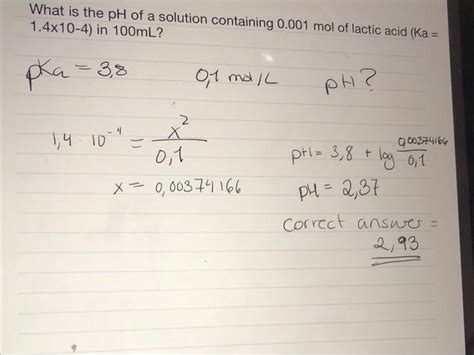 Solved 24 What Is The Ph Of A Solution Containing 0 001 Mol