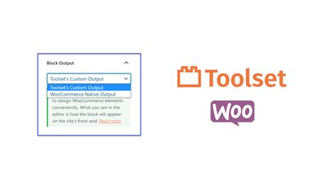 Selecting Woocommerce Blocks Output Type Toolset