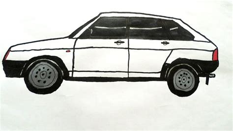 Как нарисовать машину ВАЗ 2109 Youtube