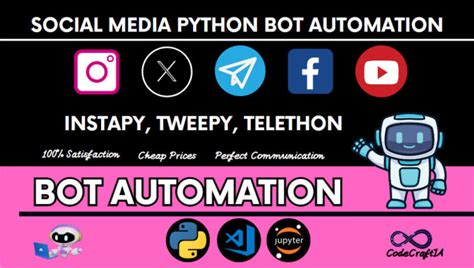 create telegram instagram twitter bots with python api by codecraft
