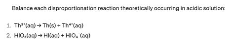 Solved Balance Each Disproportionation Reaction