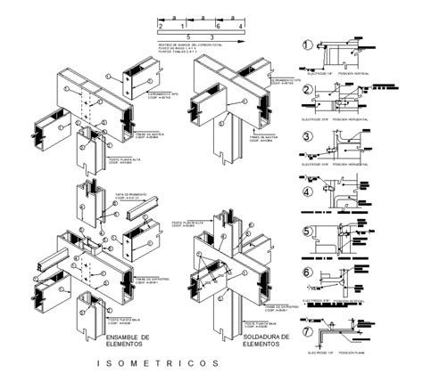 Cad Metallic Structure Detail 2d View Layout Autocad File