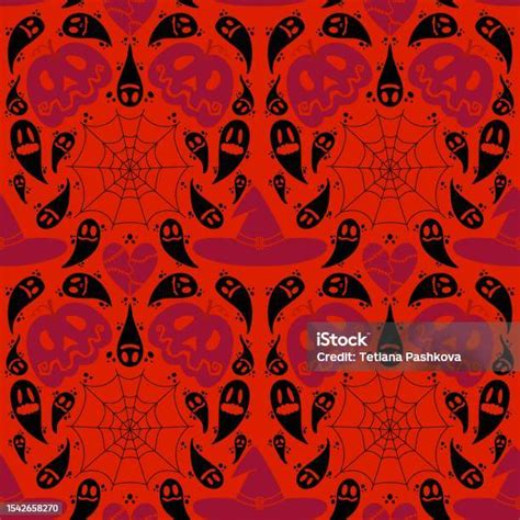 Halloween Seamless Pattern For Fabrics And Textiles And Packaging Stock
