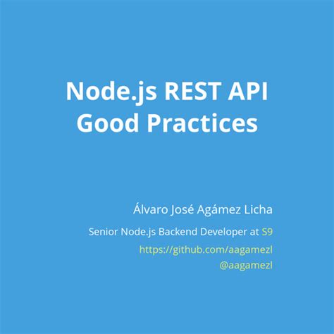 node js rest api good practices