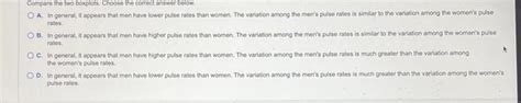 Solved Use Tha Same Scales To Construct Modified Boxplots