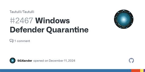 Windows Defender Quarantine · Issue 2467 · Tautullitautulli · Github