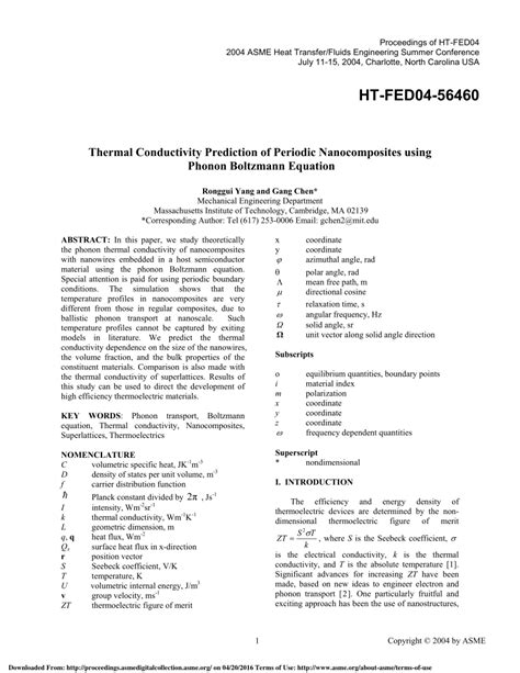 Pdf Thermal Conductivity Prediction Of Periodic Nanocomposites Using