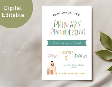 Lds Primary Program Invitation Primary Presentation Program Template Primary Sacrament