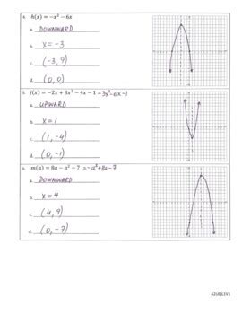 Graphing Quadratic Functions In Standard Form By Math By Mr Naz TpT
