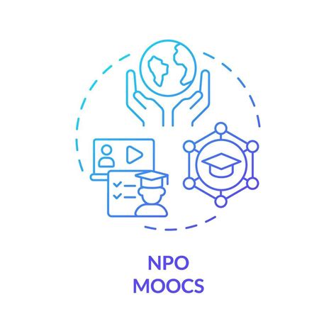 2d Gradient Icon Npo Moocs Concept Simple Isolated Vector Mooc Blue