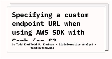 Specifying A Custom Endpoint Url When Using Aws Sdk With Ceph An S3