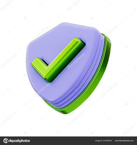 Security Protection Checkmark Shield Icon Render Concept White