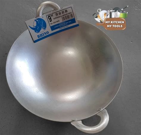 Rhino Double Handle Superior Aluminium Mini Wok Inches Kuali Mini Kuali Kecil Lazada
