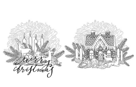 Xmas 세트입니다 크리스마스 트리와 촛불의 가지입니다 새해와 크리스마스 디자인 요소입니다 인사말 카드 초대와 함께 Xmas