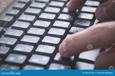 human hands typing on computer keyboard stock image image of internet