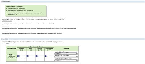 Solved El Partil Data Complete Table 2 Record All Data To