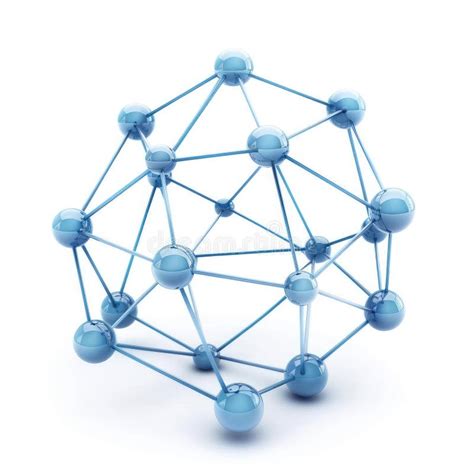 Abstract 3d Blue Molecular Structure Network Connection Stock