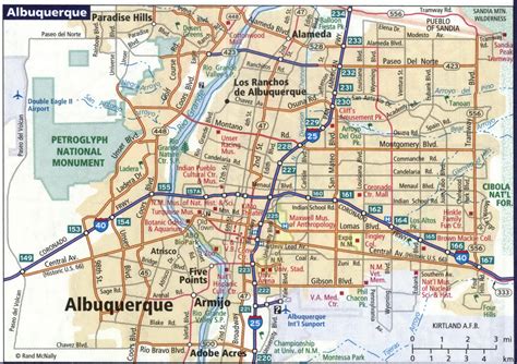 Detailed Maps Nm Cities Of Albuquerque Las Cruces Roswell Santa Fe
