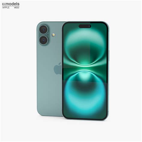 Apple Iphone 16 Plus Teal 3d Model Download Phones On