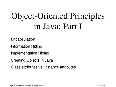 Ppt Object Oriented Principles In Java Part I Powerpoint